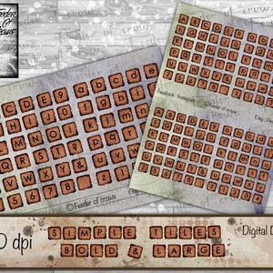 Simple Bold/large Letter Tiles. Printable Digi Kit. Junk Journals ...