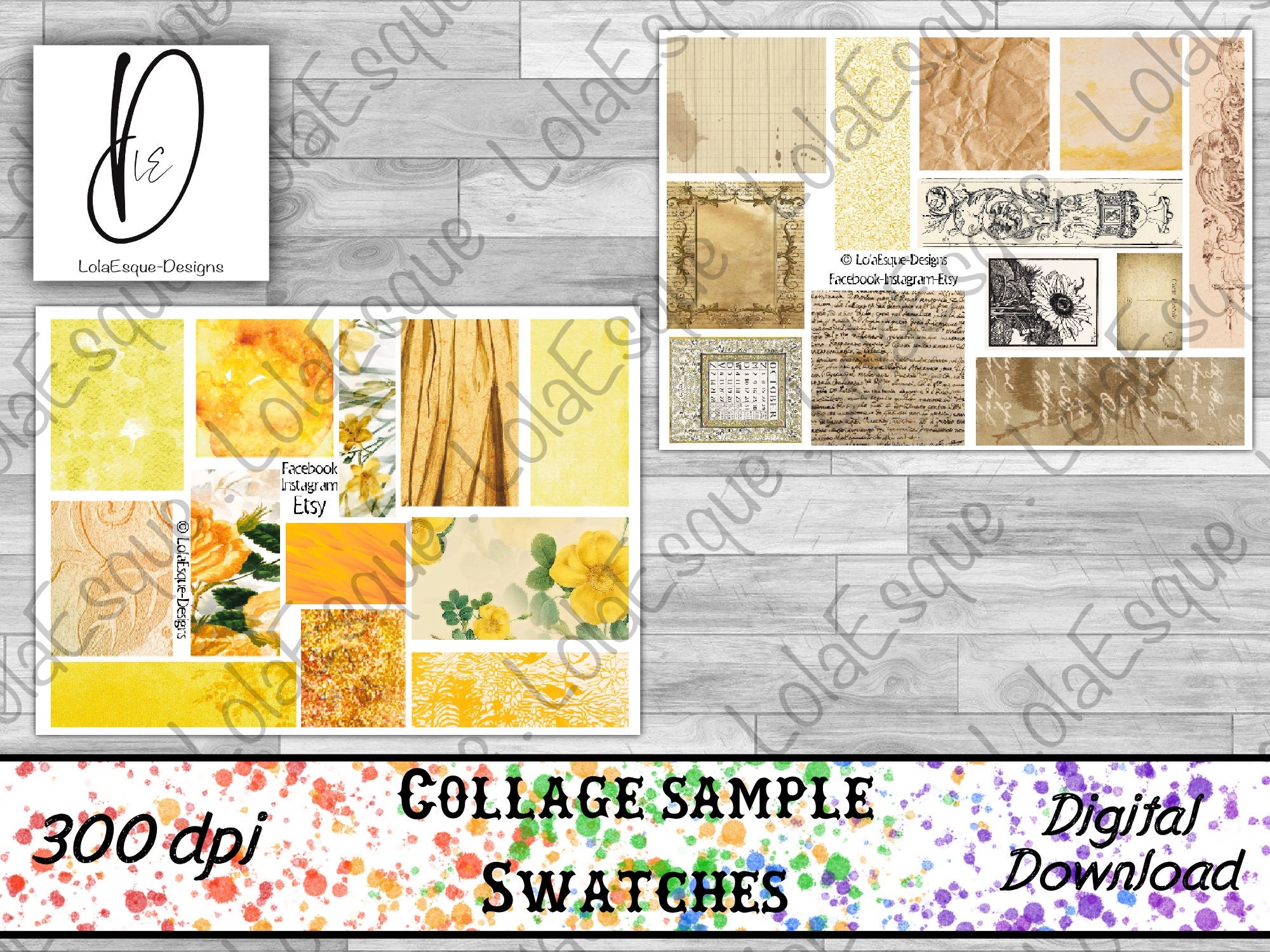 Collage Sample Swatches Digital Download. Great for Collages - Etsy