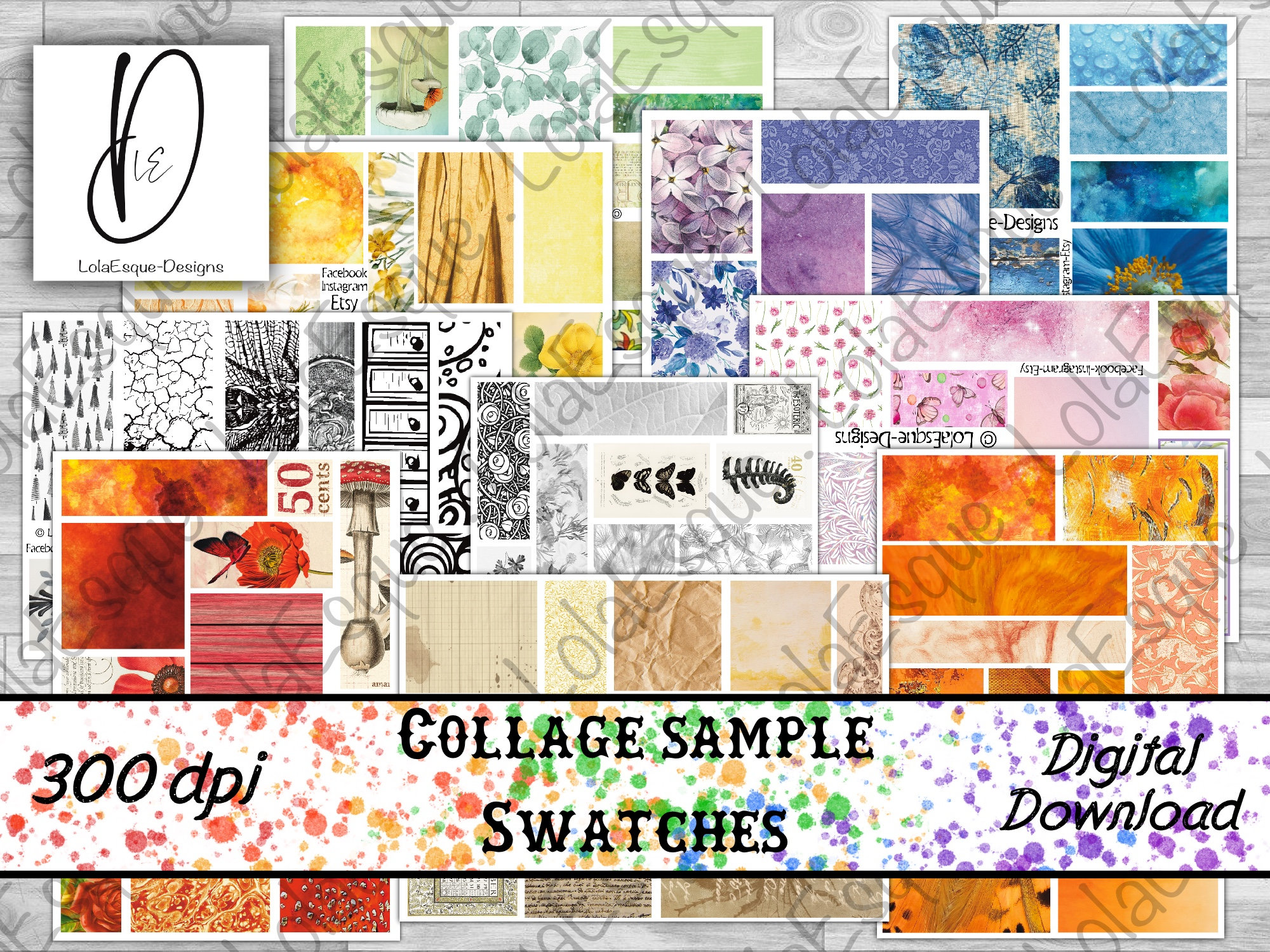 Collage Sample Swatches Digital Download. Great for Collages - Etsy
