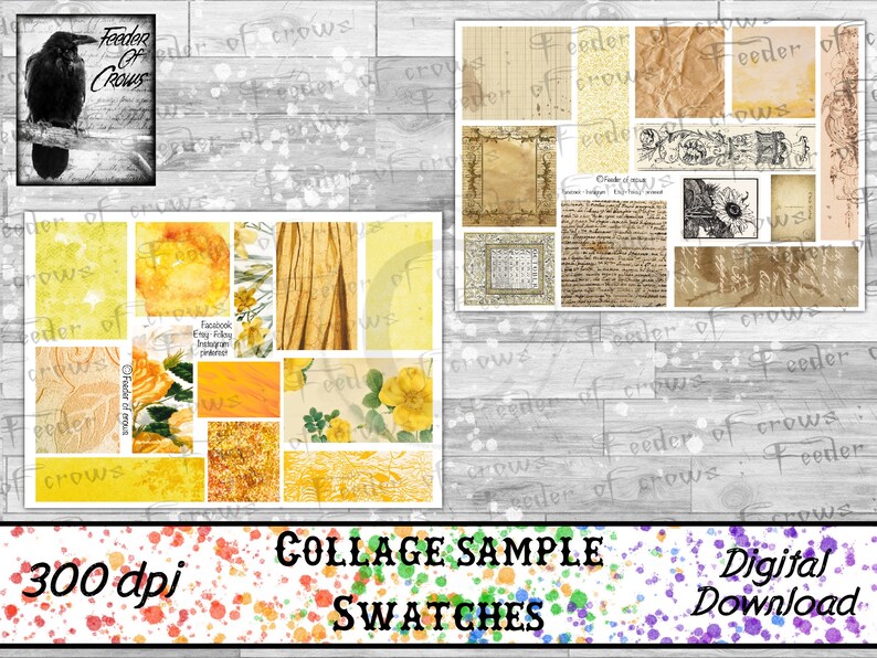 Collage Sample Swatches Digital Download. Great for Collages Journals ...