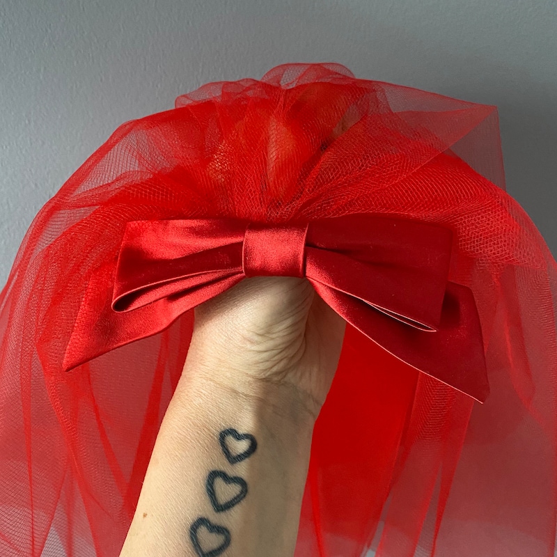 Red Veil - Etsy