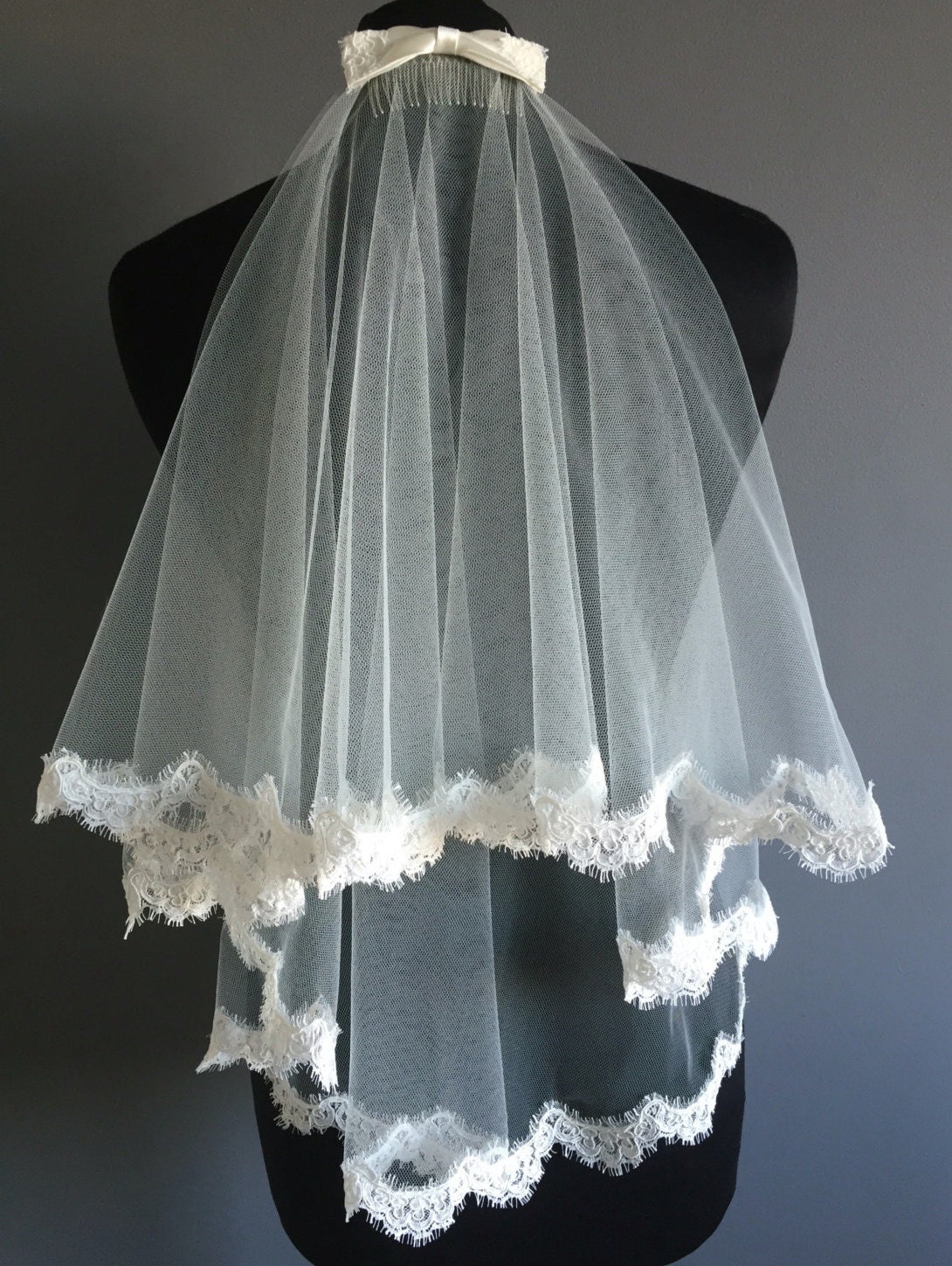 Lace Edged Wedding Veil | Etsy