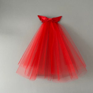 Short Red Wedding Veil With Bow - Etsy