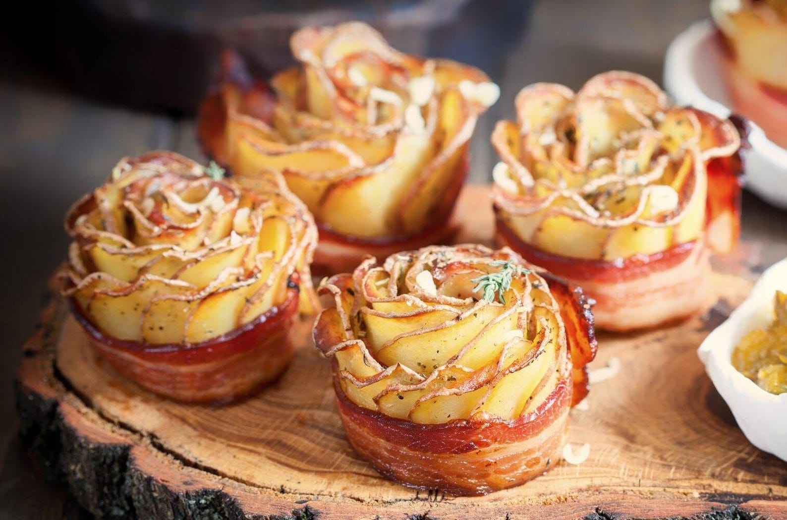 Potato and Bacon Roses Recipe, Appetizer for Holidays, Hors D Oeuvres ...