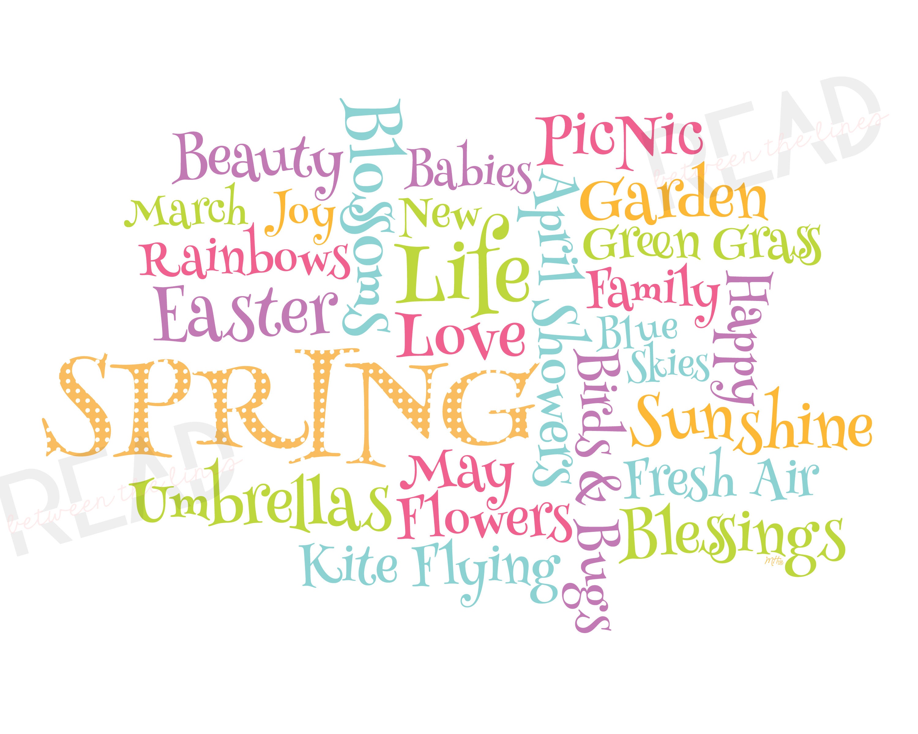Spring Word Art - Etsy Hong Kong