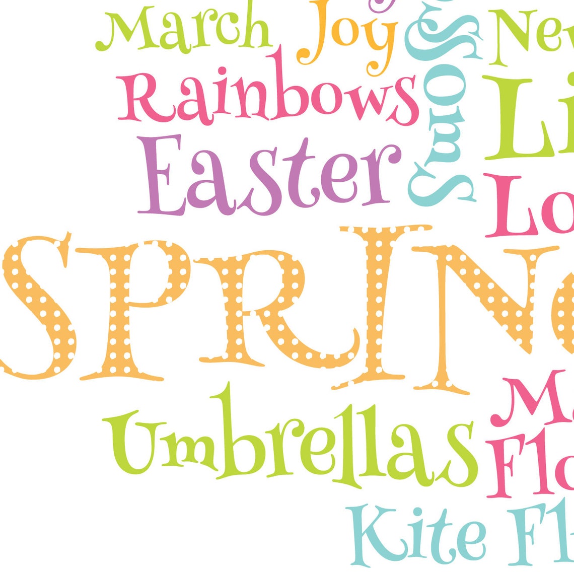 Spring Word Art - Etsy Hong Kong