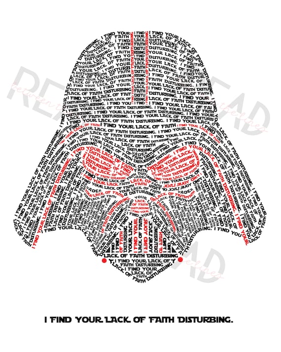 Darth Vader Word Art - Etsy