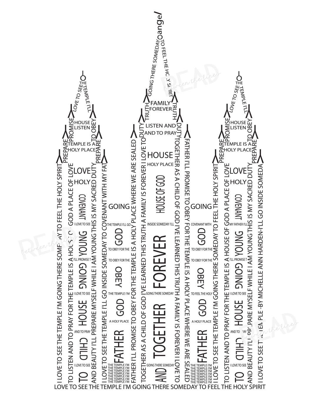 LDS Salt Lake Temple Word Art - Etsy
