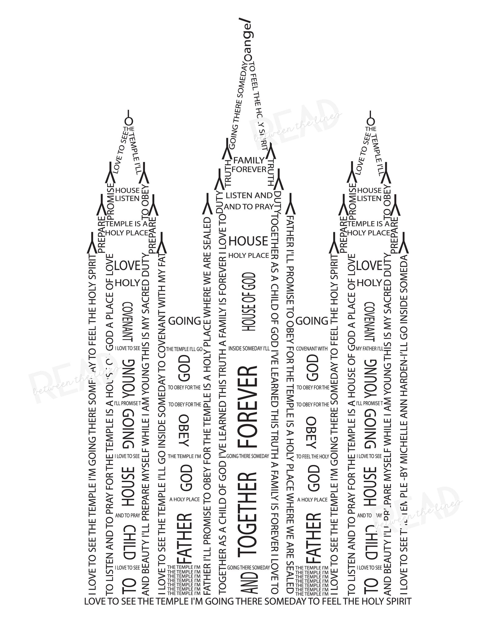LDS Salt Lake Temple Word Art - Etsy