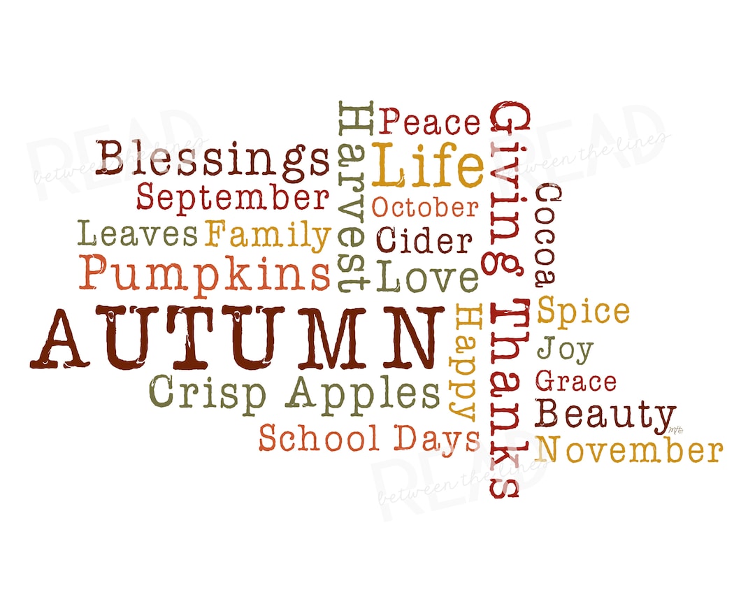 Autumn Word Art - Etsy