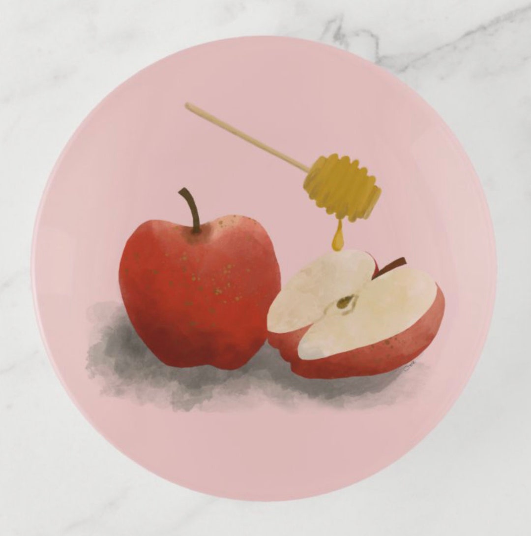 Rosh Hashanah Apple and Honey High Holiday Plate, Jewish Table Decor ...