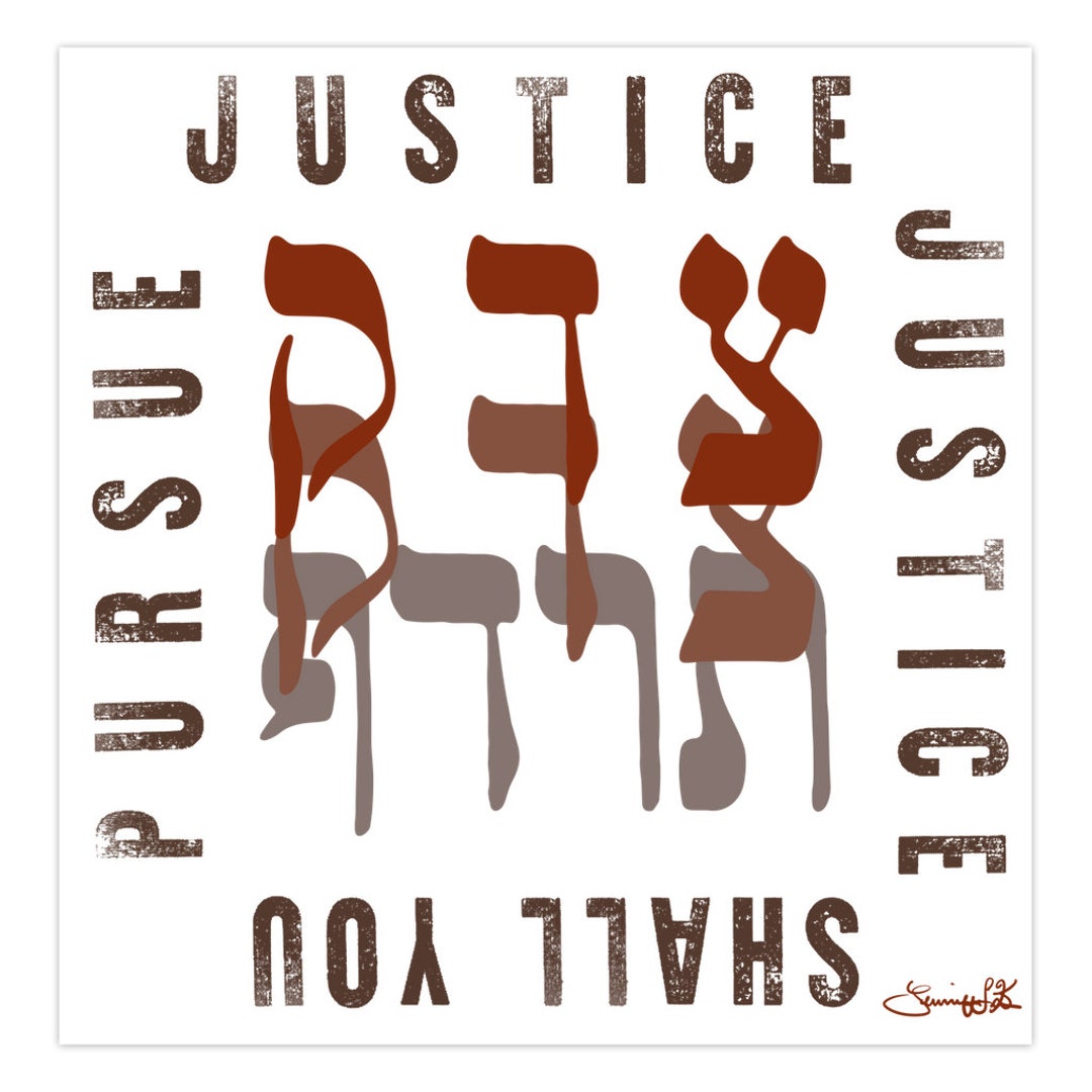Justice Justice Shall You Pursue Notecard, Jewish Social Justice Card ...