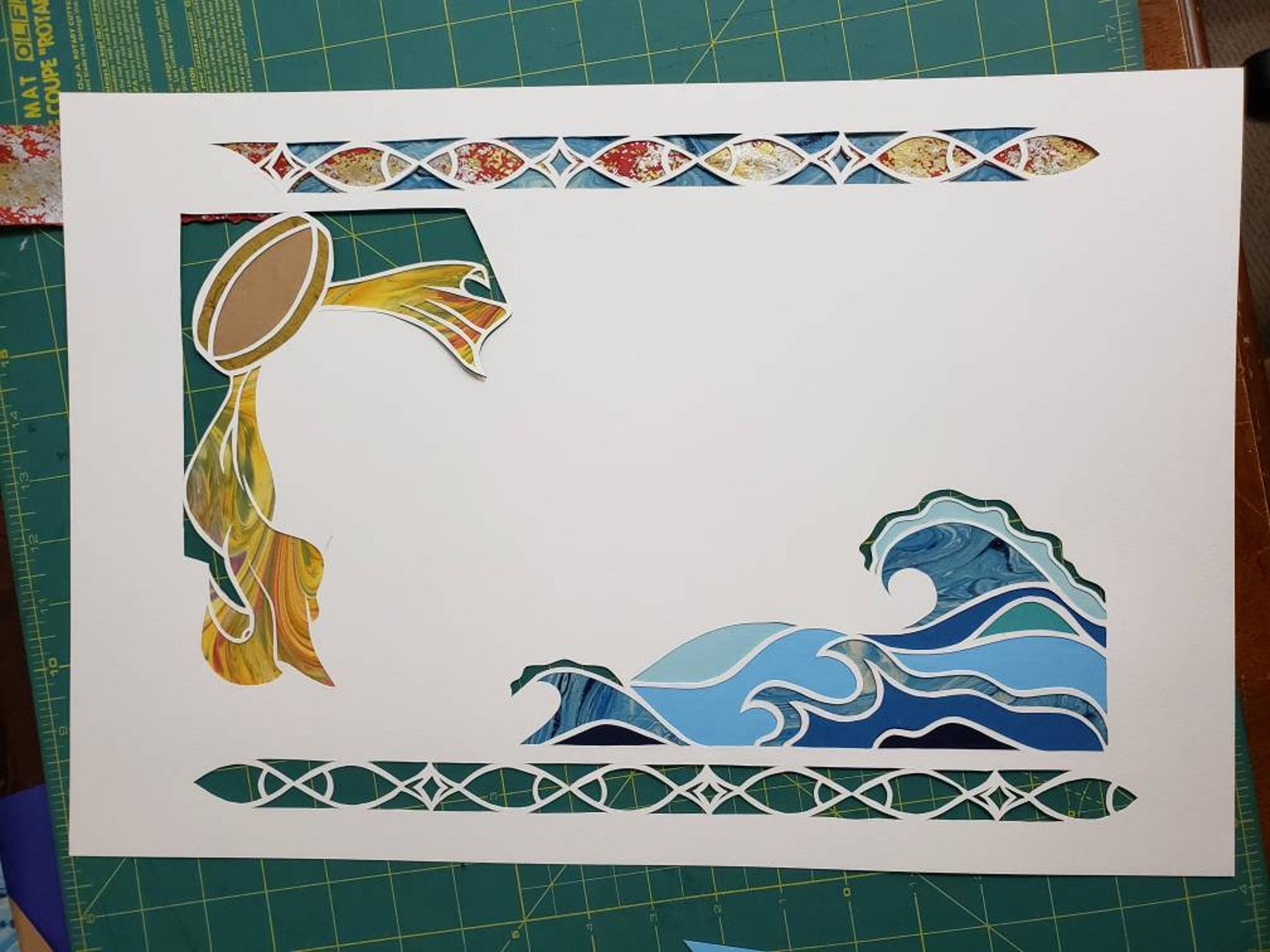 Jewish Papercut Art, Original Hebrew Calligraphy, Miriam's Tambourine ...