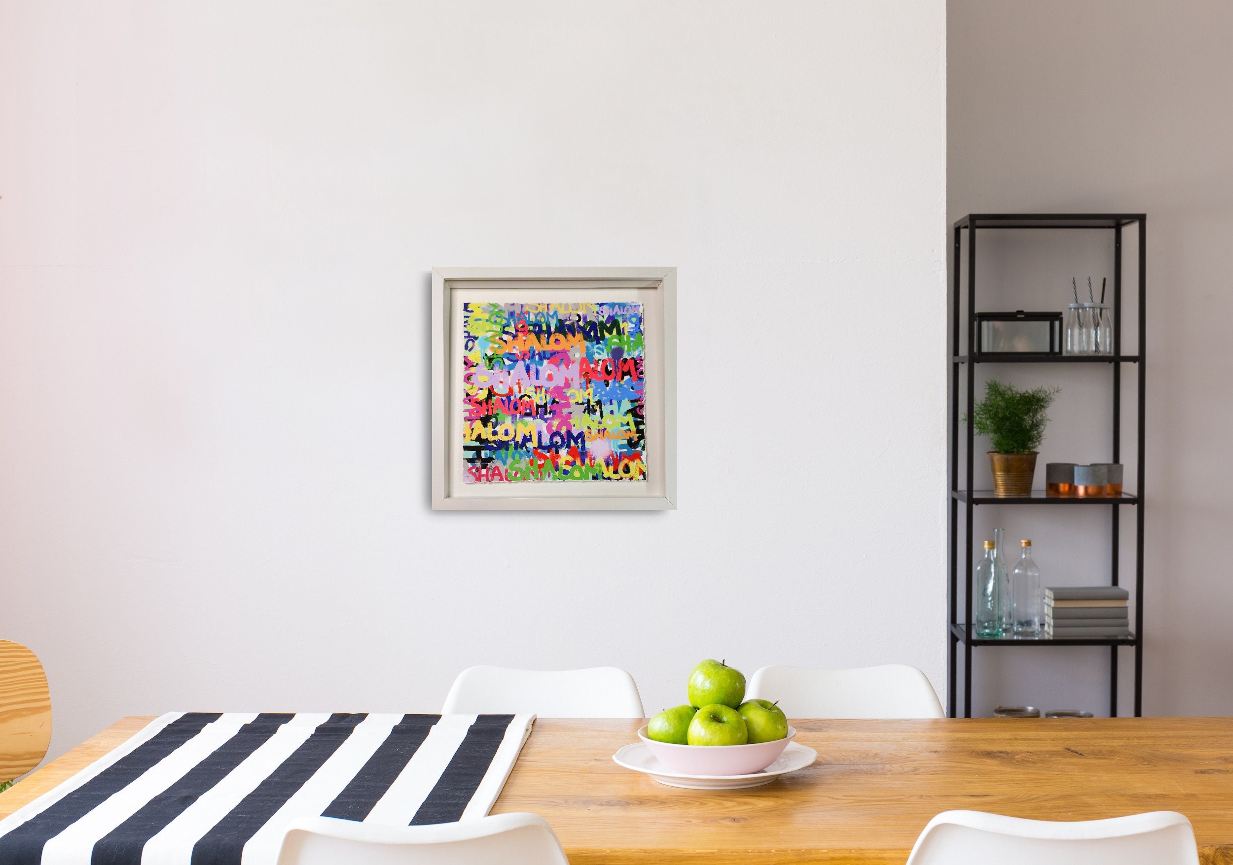 Shalom Graffiti Framed Jewish Art, Modern Judaica, Jewish Gift, Framed ...
