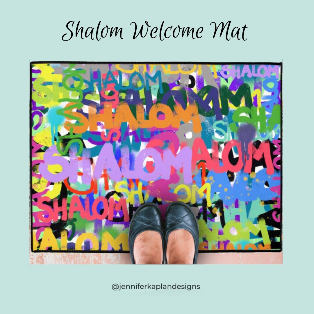 Shalom Welcome Mat, Jewish Home Decor, Shalom Indoor/outdoor Rug ...