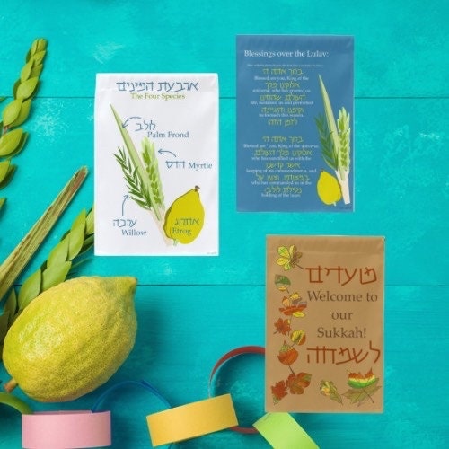 Sukkot Decorations, Sukkah Decoration Set, Lulav Blessing Sign ...