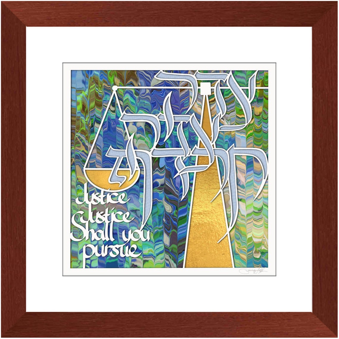 Justice Justice Shall You Pursue Papercut Framed Print, Social Justice ...