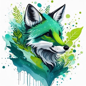 Abstract Fox Digital Painting, 3 Digital Downloads - Etsy