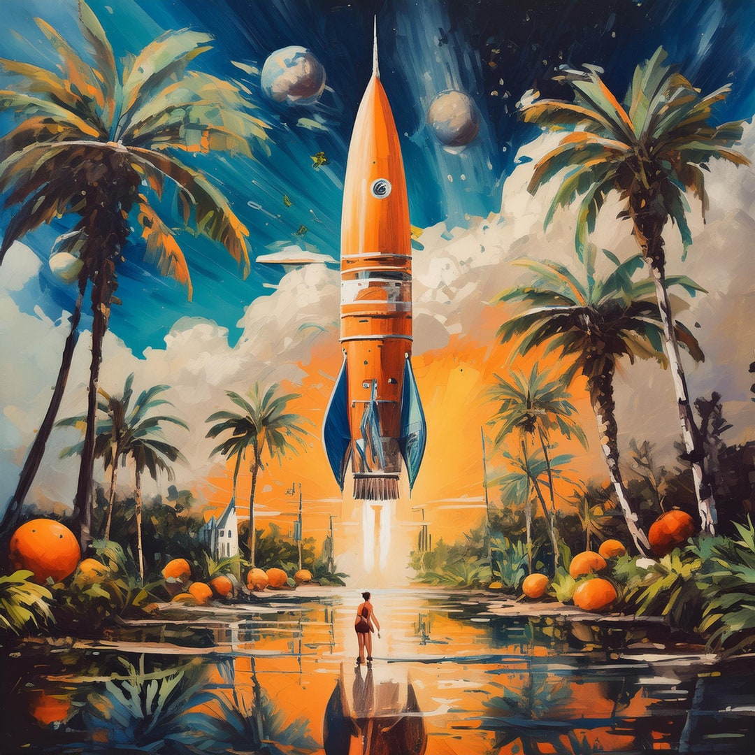 Planet Florida, Space Ship Wall Art Decor Physical Print - Etsy