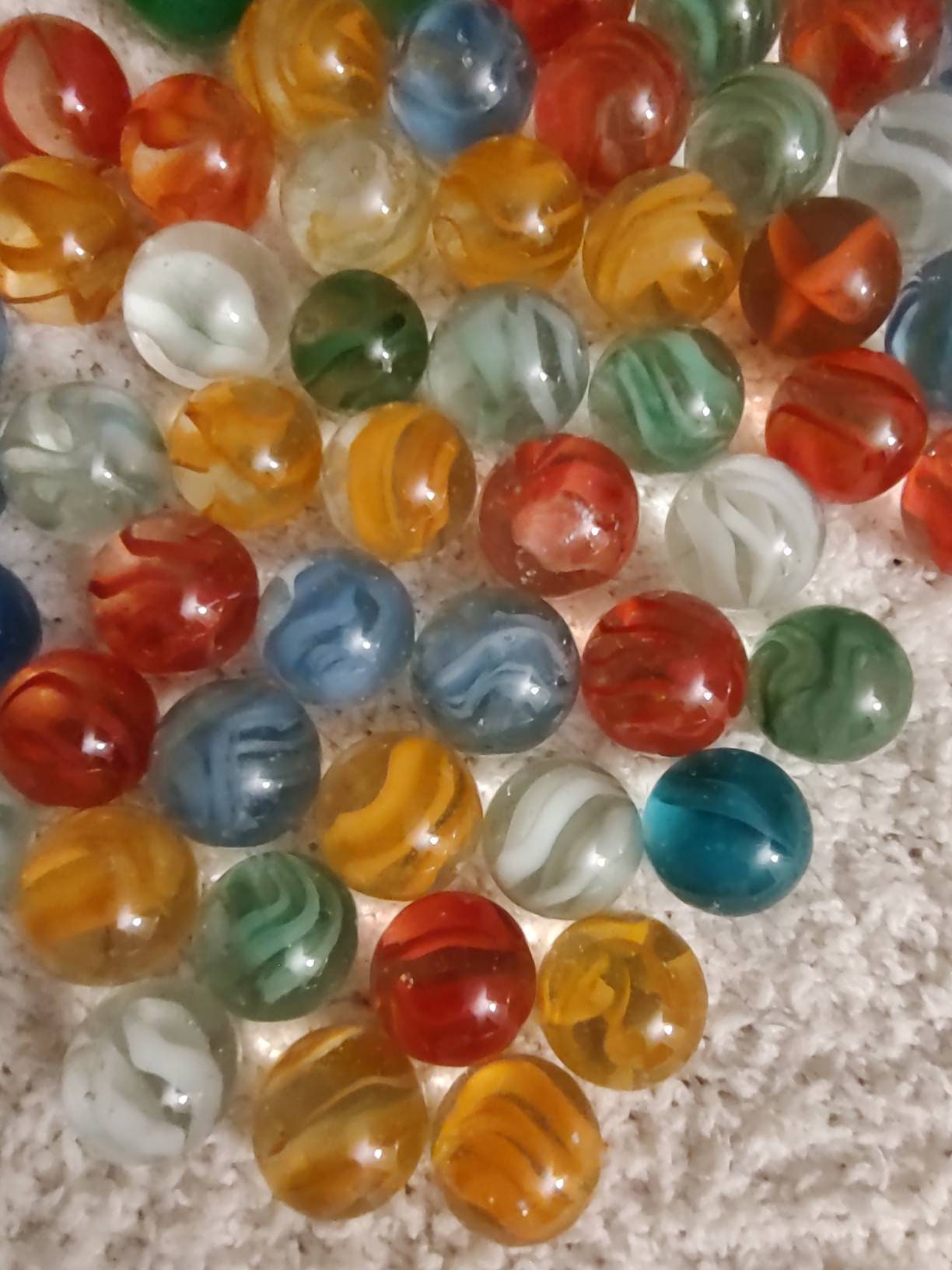 Vintage Set of 76 Marbles Cats Eye Marbles Glass Marbles Swirl Marles ...