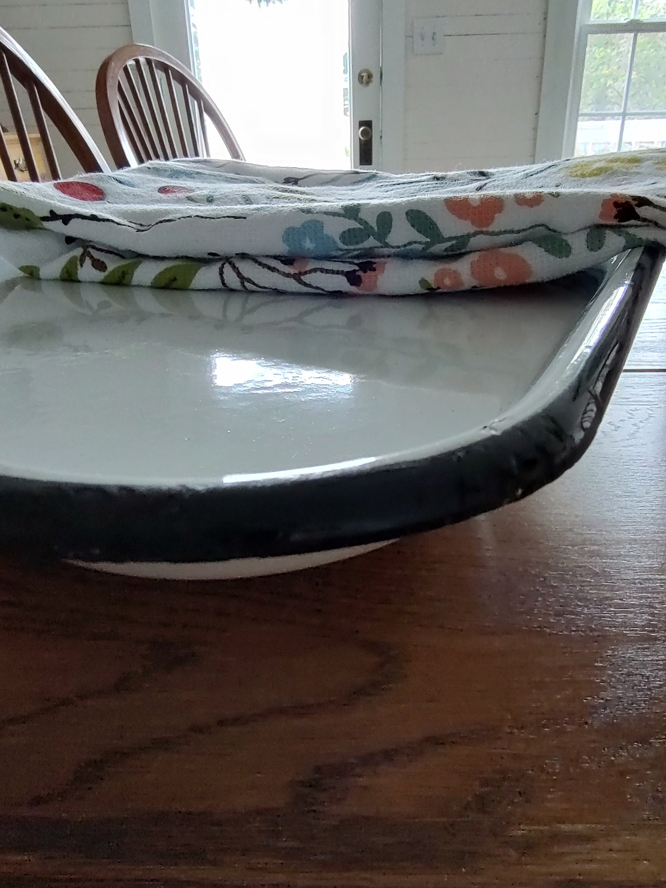 Pair of Vintage Enamelware Large Enamelware Bowl Enamelware Tray Retro ...