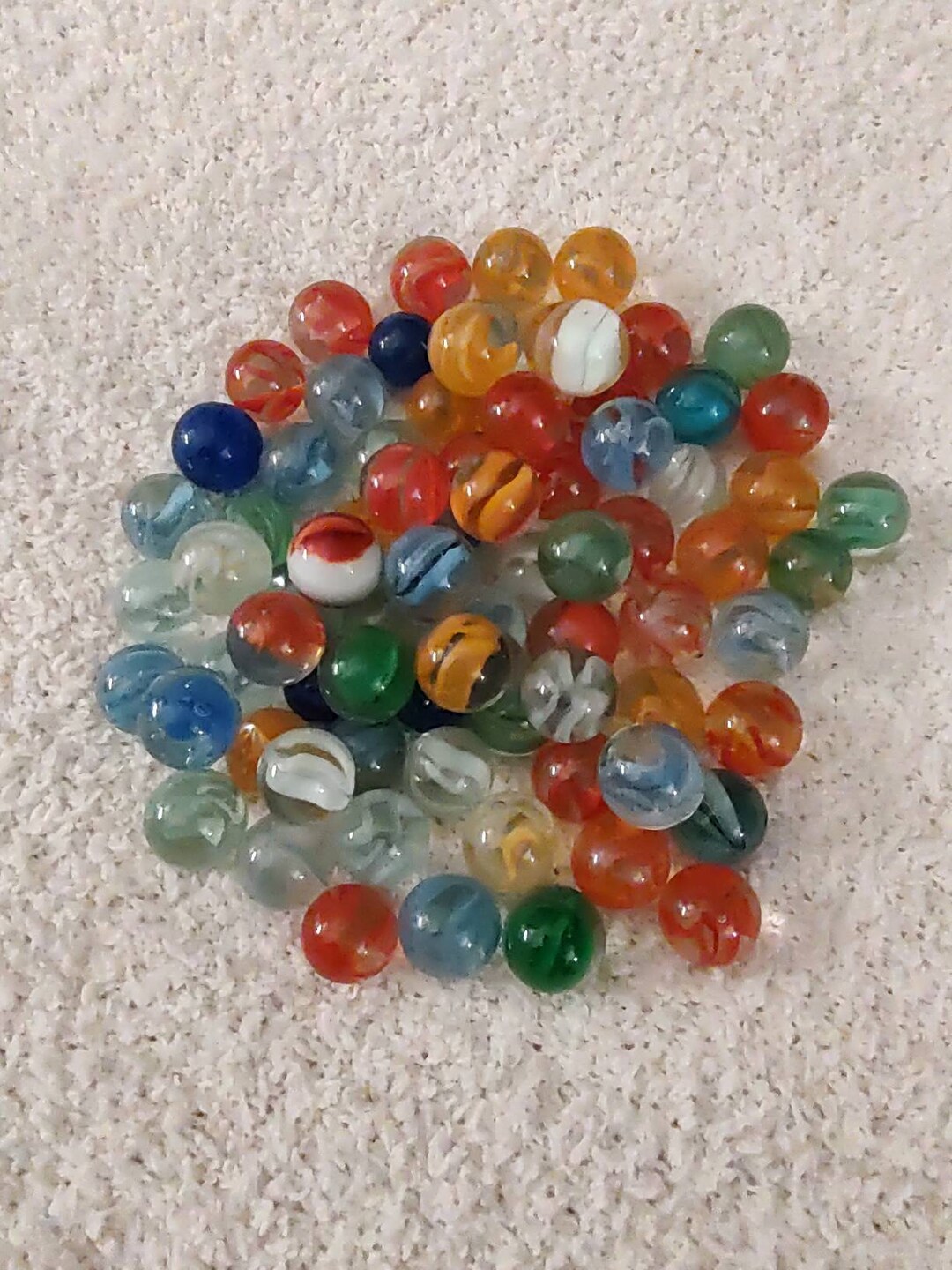 Vintage Set of 76 Marbles ~ Cats Eye Marbles ~ Glass Marbles ~ Swirl ...