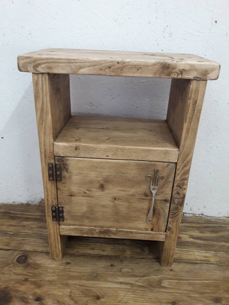 Handmade Wood Bedside Table Side Table Rustic Industrial - Etsy UK