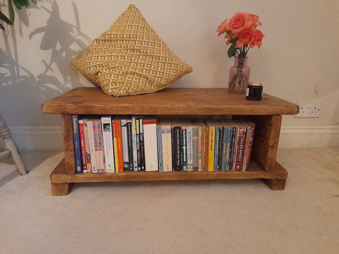 Handmade Reclaimed Wood Reading Bench: Book Storage Seat - Etsy