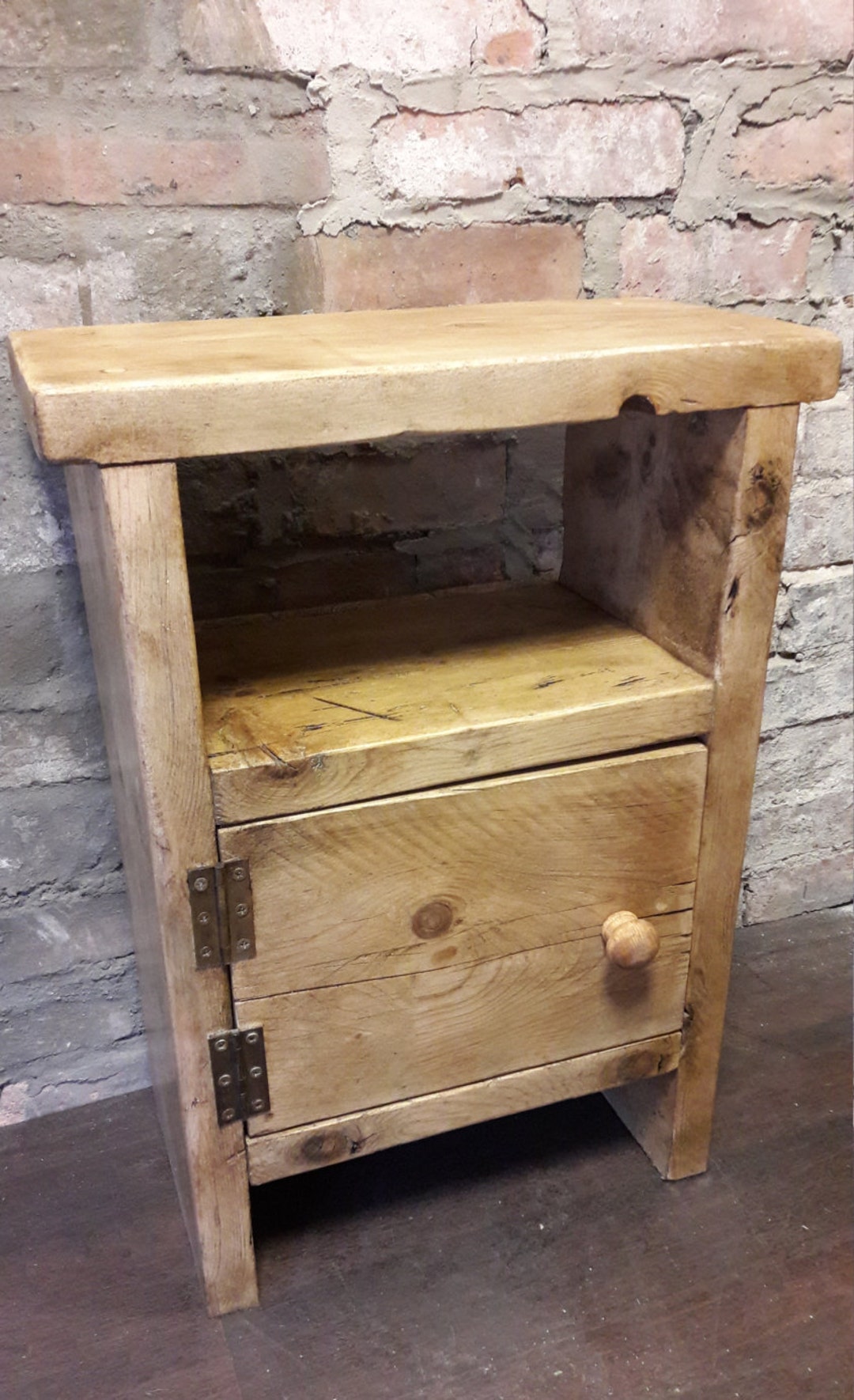 Handmade Wood Bedside Table Side Table Nightstand Rustic Reclaimed Wood ...