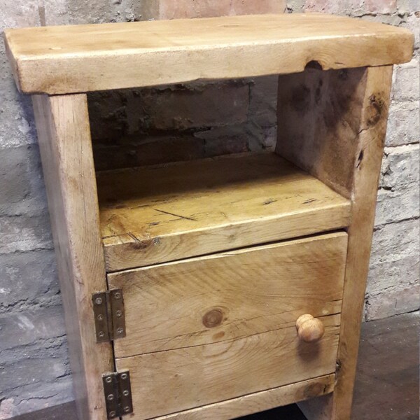 Rustic Bedside Table - Etsy UK