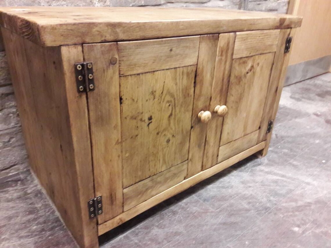 Handmade TV Media Unit Stand Rustic Cupboard - Etsy