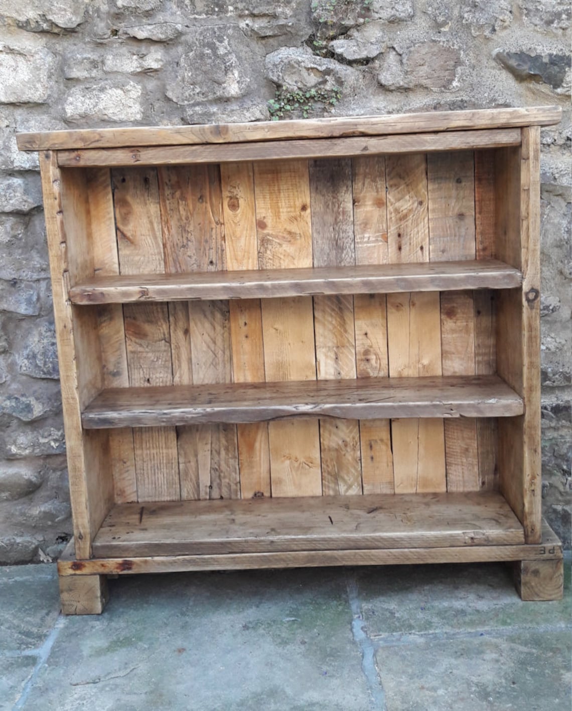 Handmade Solid Wood Bookcase. Reclaimed Wood Shelves Rustic - Etsy