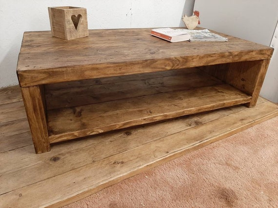 Handmade coffee table rustic reclaimed wood | Etsy