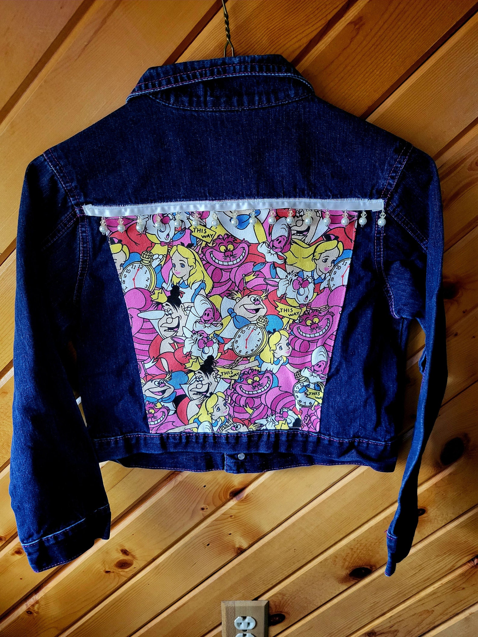 Childrens Alice in Wonderland Reworked Vintage Jean Jacket, Jordache ...