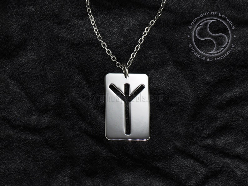 Algiz Rune Pendant Viking Symbol Stainless Steel Jewelry Elhaz | Etsy