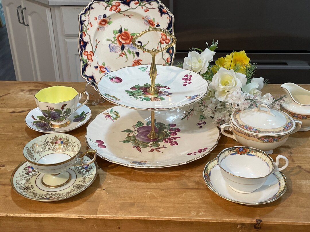 Beautiful Tea Sets 2 Tier Cake Stand in Old Foley Royal - Etsy
