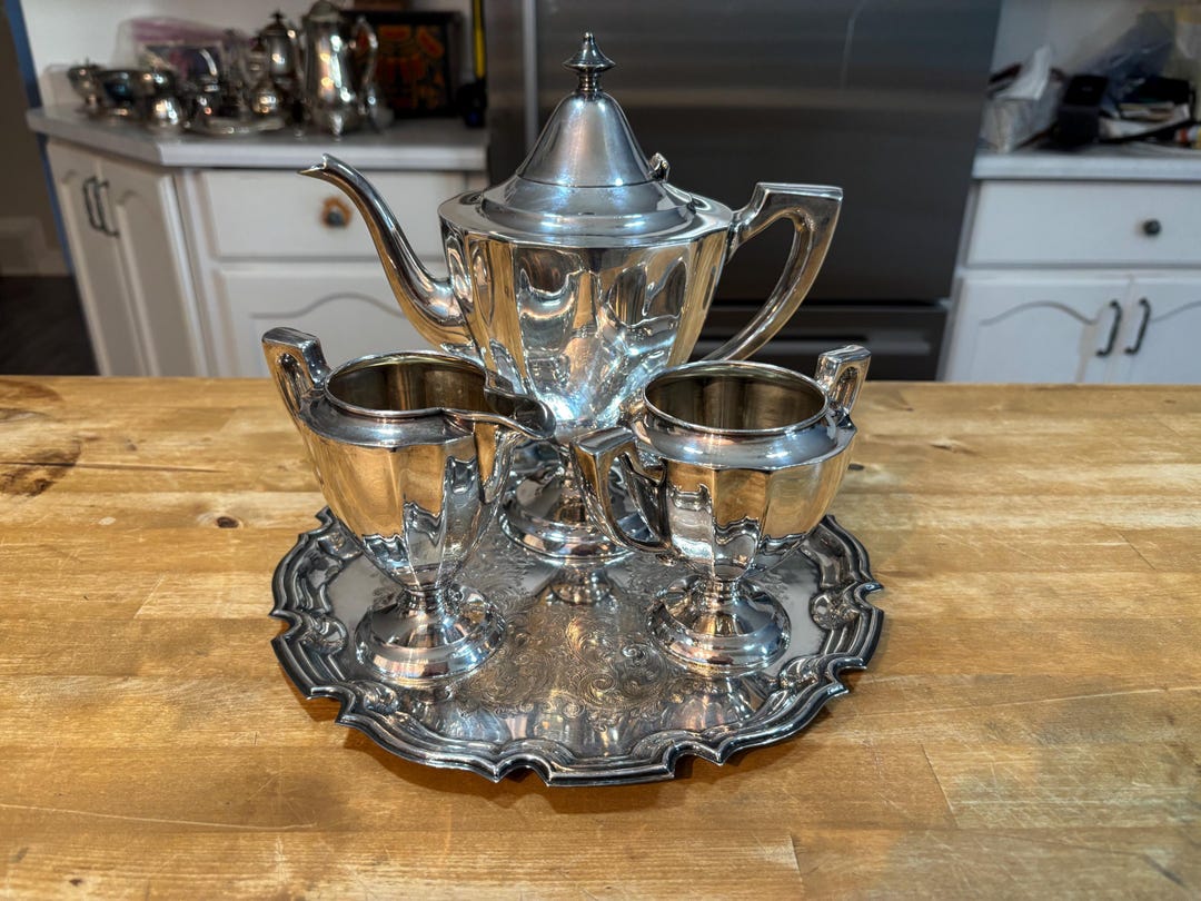 VINTAGE 1950s SILVER PLATE Coffee Service Set - Forbes W M Rogers Pot ...