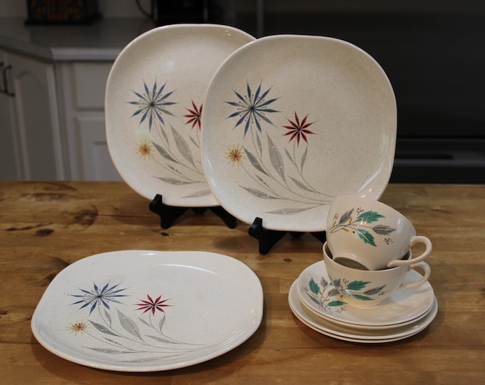 Pansy Dinnerware Set, Sovereign Potters Earthenware Purple White and ...