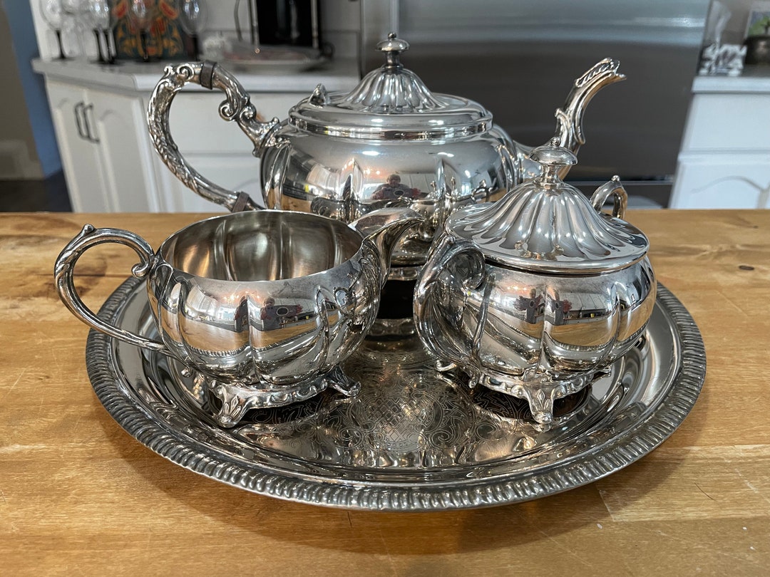 Fantastic Mid Century Modern Set 1950s Silver Plate Tea Service Viking ...