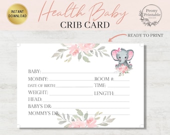 Hospital Crib Card Template - Etsy