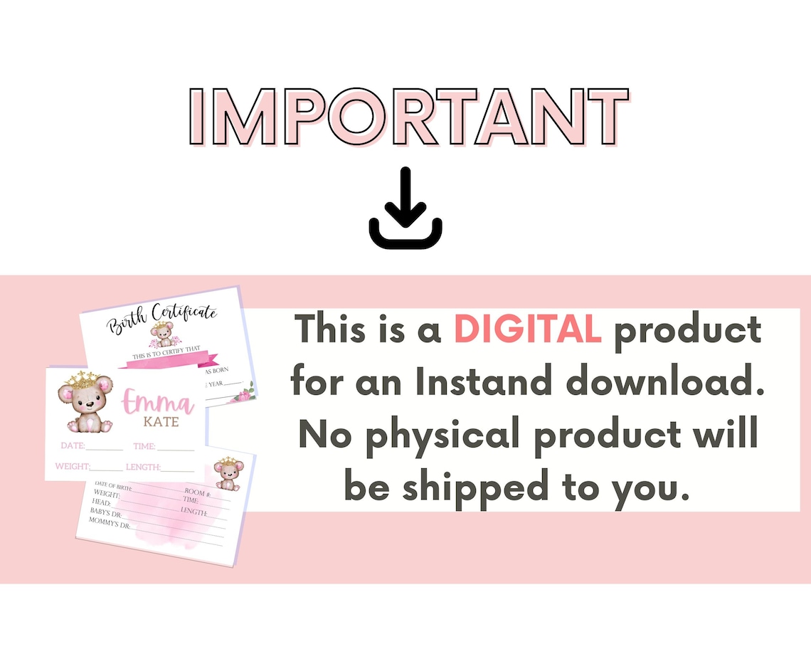 Baby Girl Hospital Crib Card: Printable NICU Name Sign (digital ...