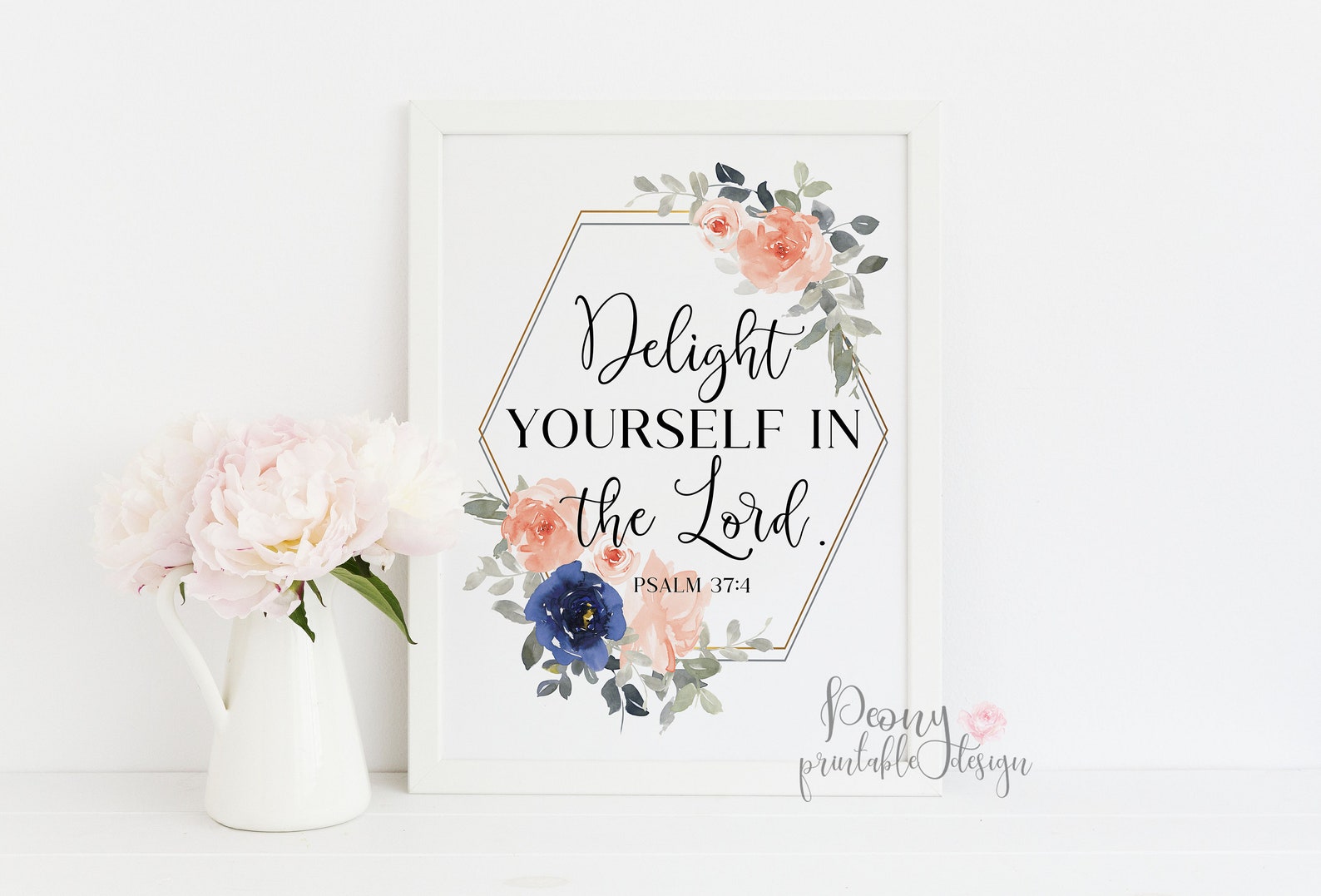Delight yourself in the Lord Quote Bible Print Verse Psalm | Etsy