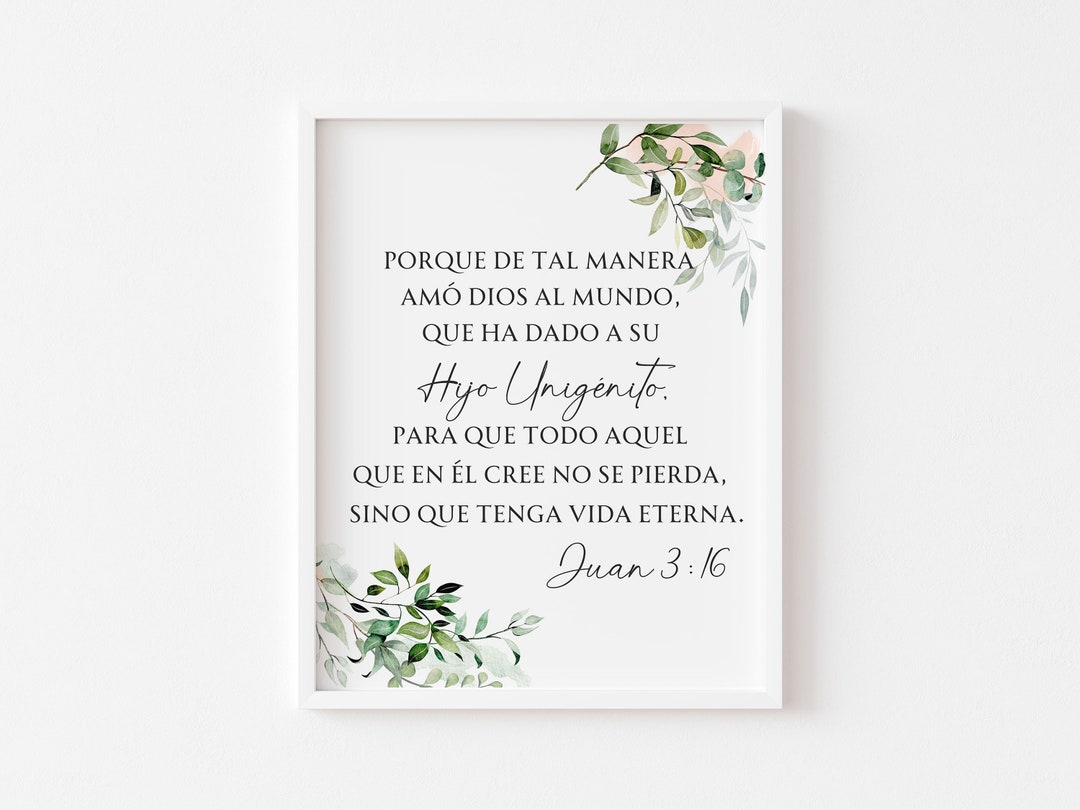 Spanish Bible Verse Print, Spanish Christian Bible Verse Quote Print ...