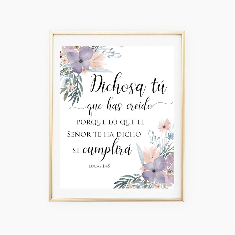 Spanish Bible Verse Print Printable Wall Art Bible Verse - Etsy