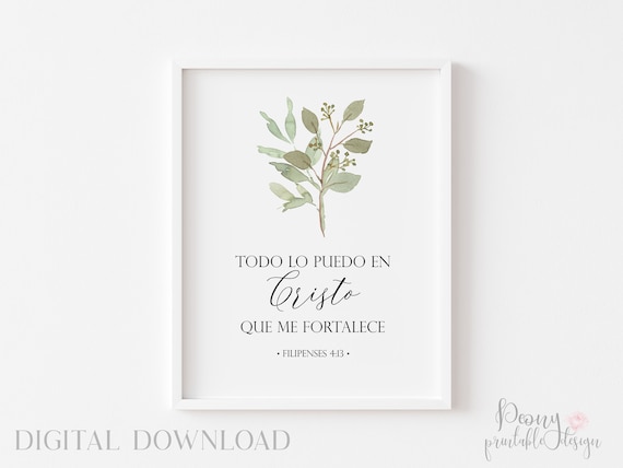 Spanish Bible Verse Printable Scripture Quote Religious Wall | Etsy