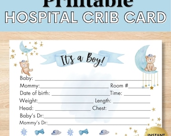 Printable Hospital Crib Card for Reborn - Etsy