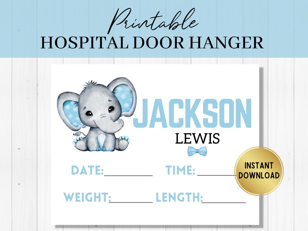 Baby Hospital Door Hanger, Baby Boy Name Sign Door, Baby Announcement ...
