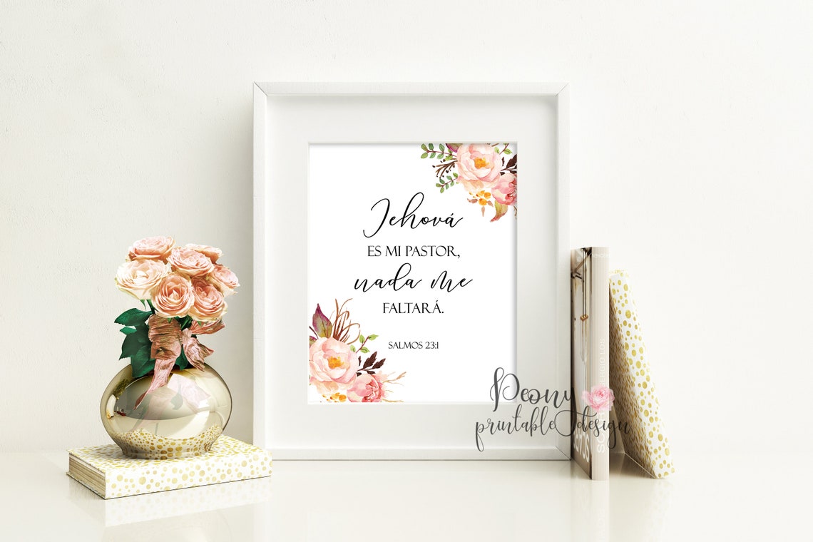 Spanish Bible Verse Quote Art Psalms 23:1 Spanish Bible - Etsy
