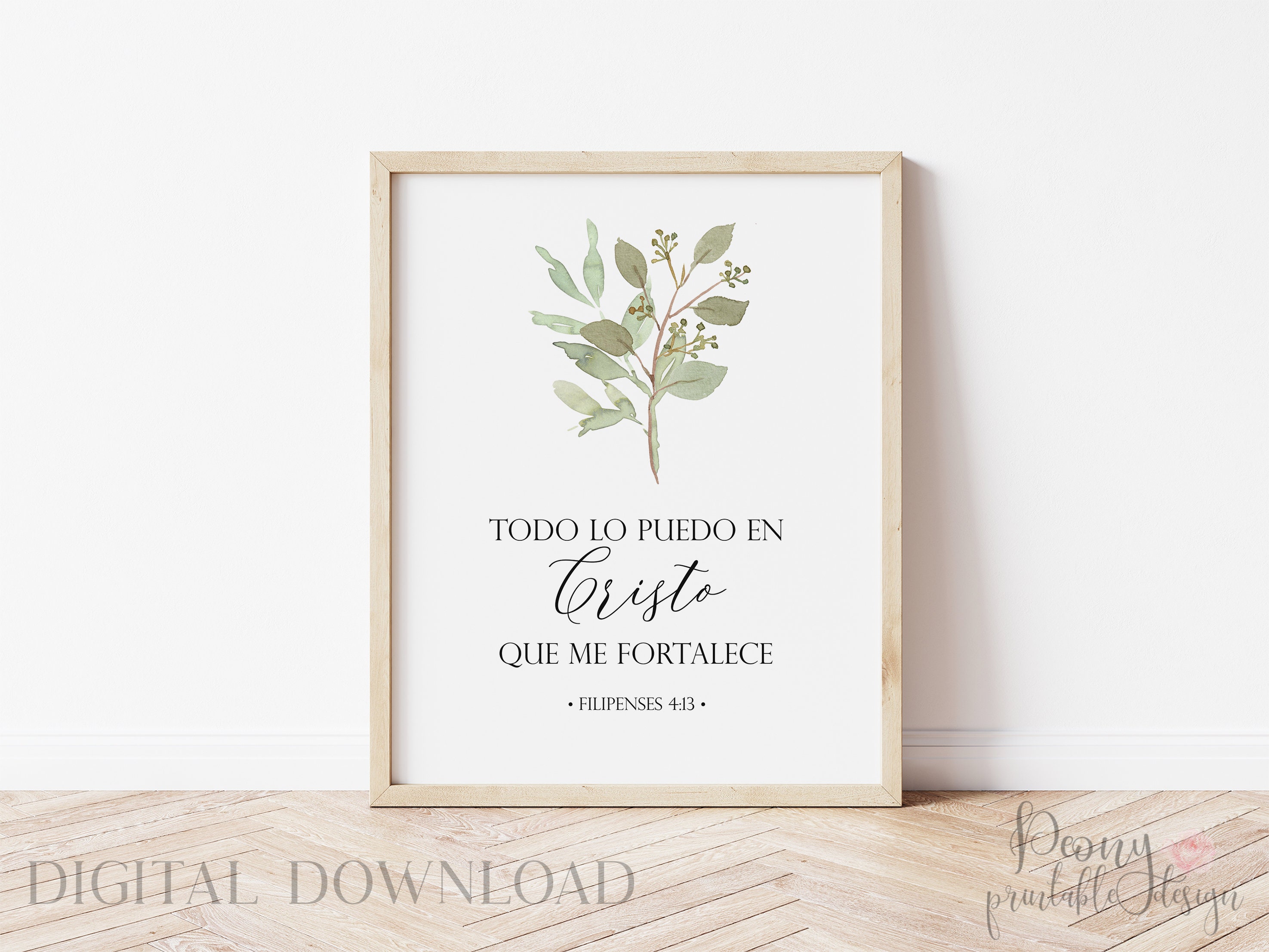 Spanish Bible Verse Printable Scripture Quote Religious Wall - Etsy
