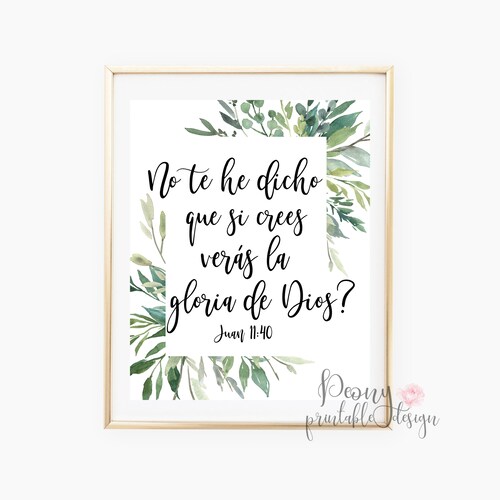 Spanish Bible Verse Scripture Quote Religious Wall Art - Etsy